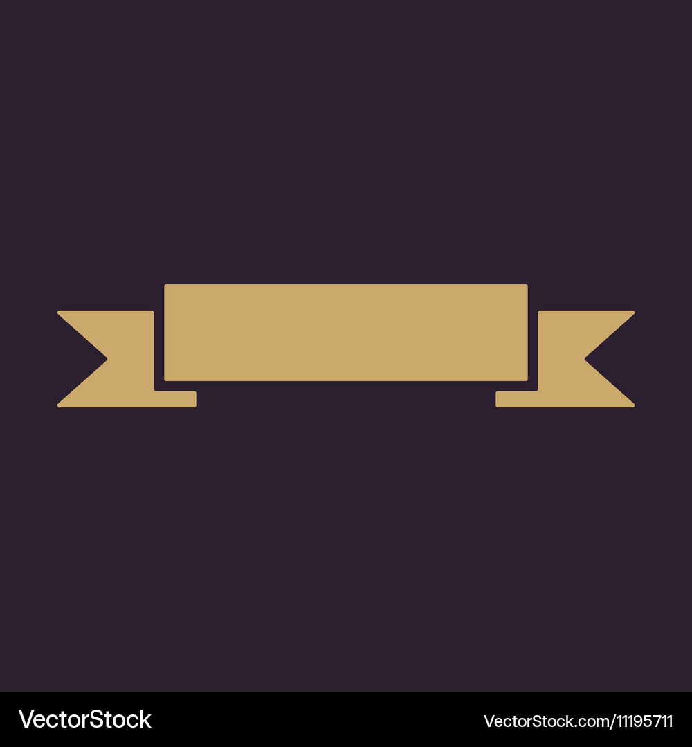 Banner icon ribbon symbol flat Royalty Free Vector Image