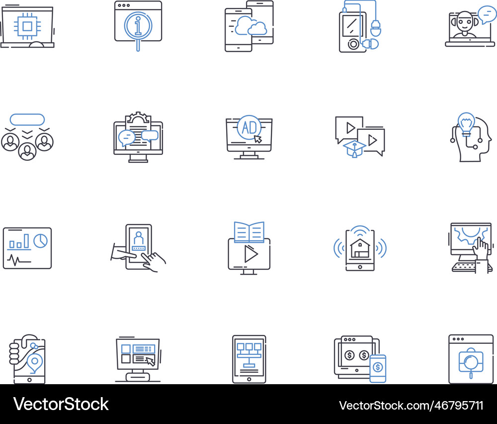 Business application line icons collection Vector Image