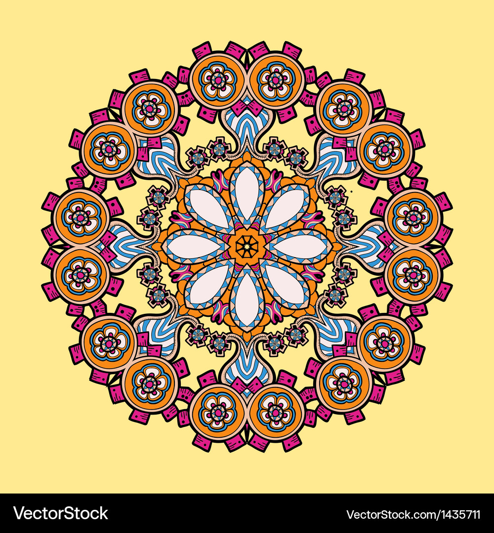 Circle lace steampunk ornament round ornamental Vector Image