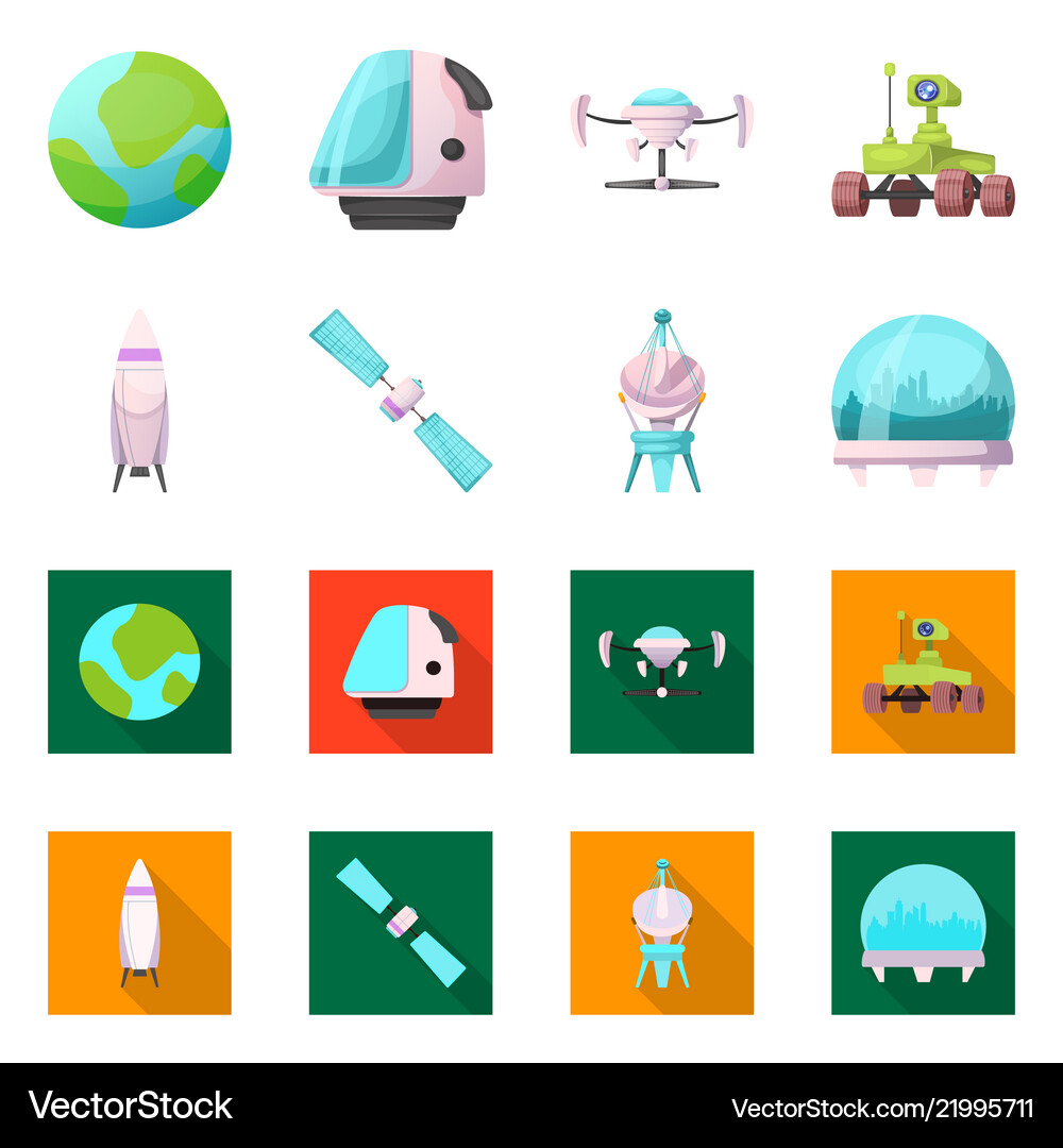 Design of mars and space logo set Royalty Free Vector Image