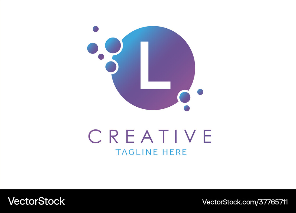 Dots l letter logo in beautiful gradient color Vector Image