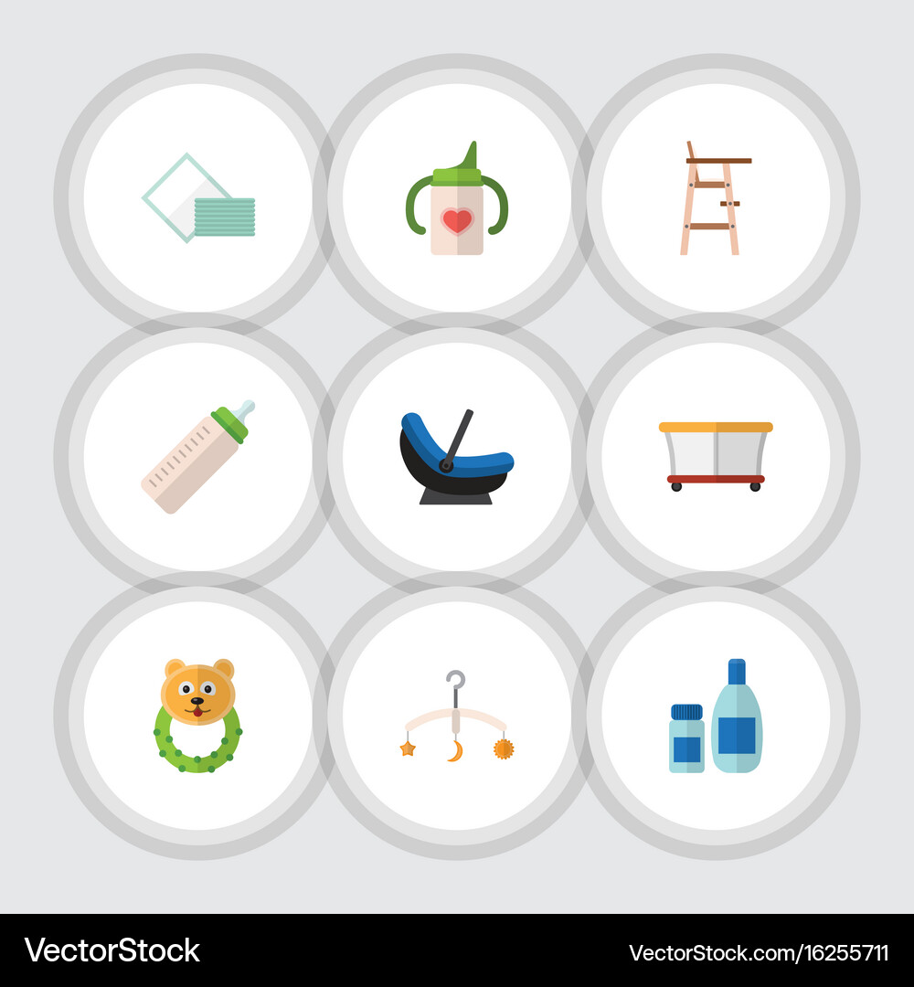 Flat icon baset feeder child chair mobile Vector Image