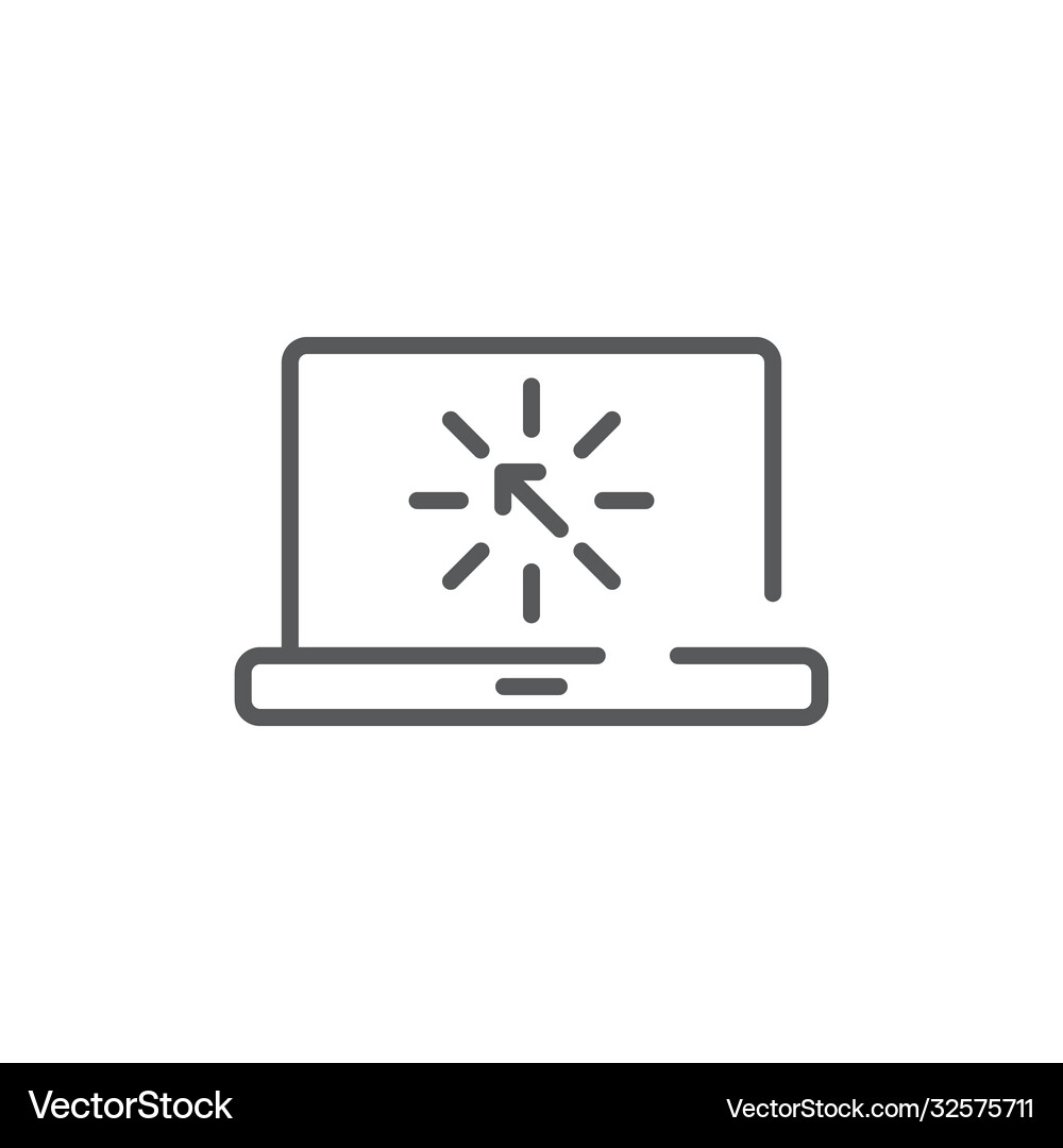 Laptop cursor click icon symbol isolated on white Vector Image