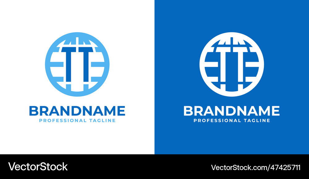 Letter tt globe logo suitable for any business Vector Image