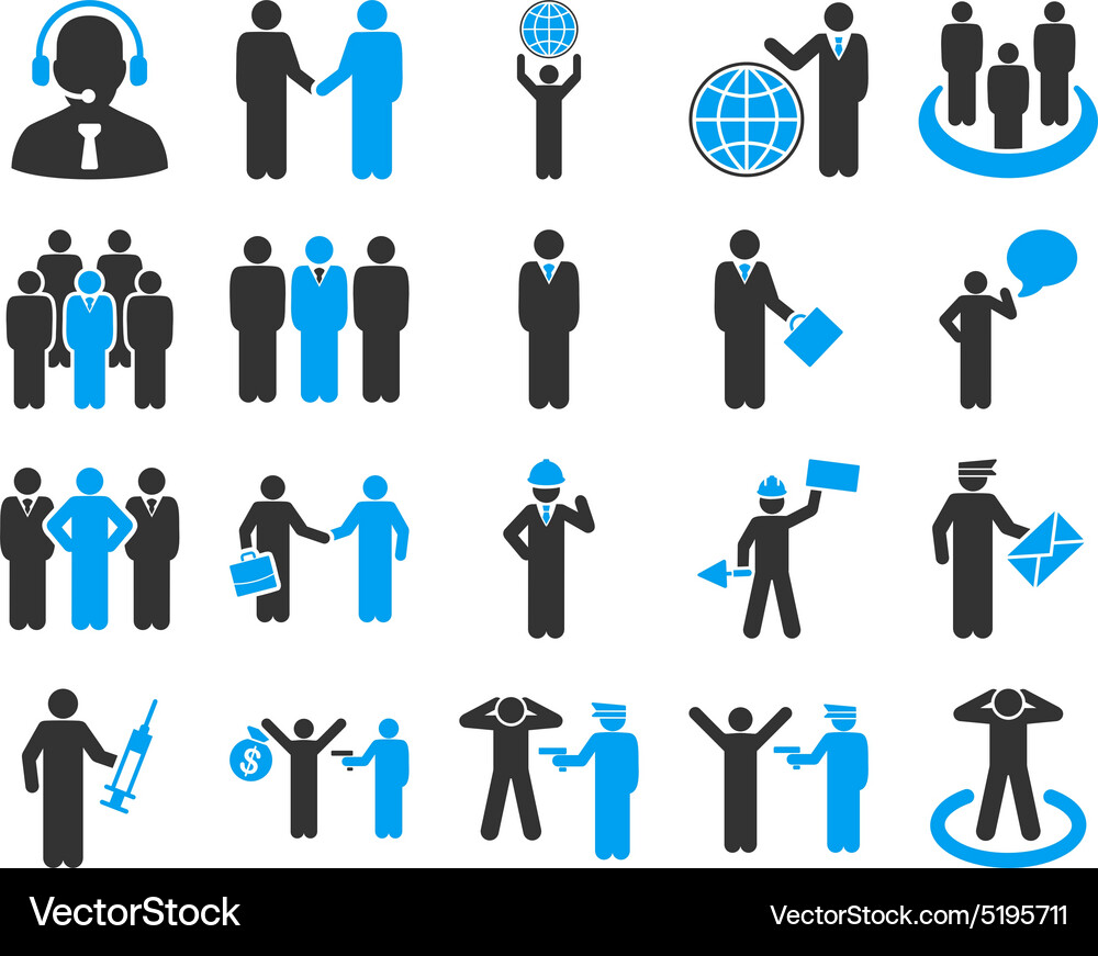 Management and people occupation icon set Vector Image
