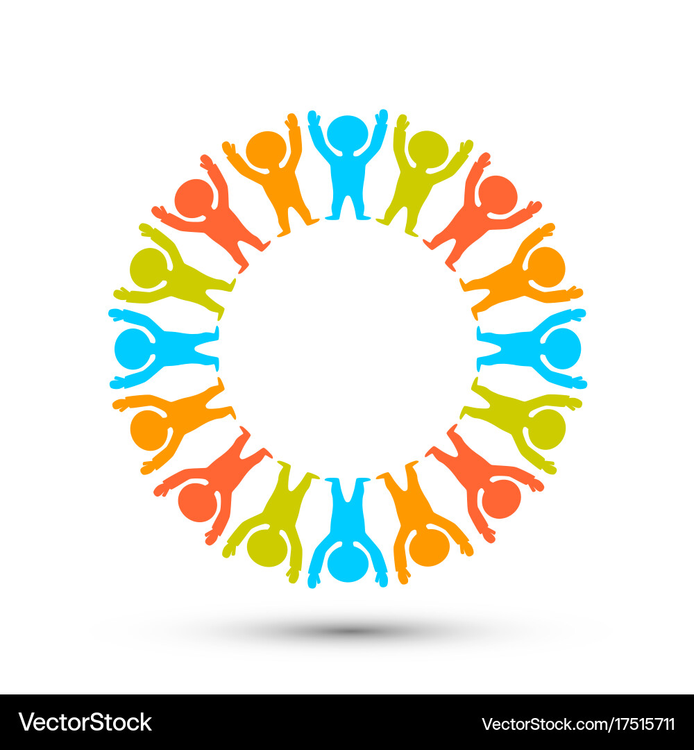 People in a circle on the white background Vector Image