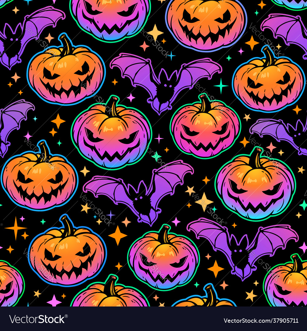 Seamless pattern bright multicolored halloween Vector Image