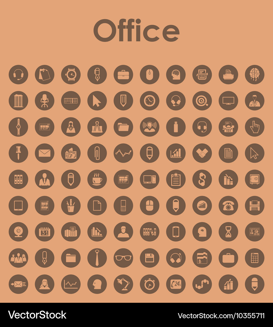 Set of office simple icons Royalty Free Vector Image