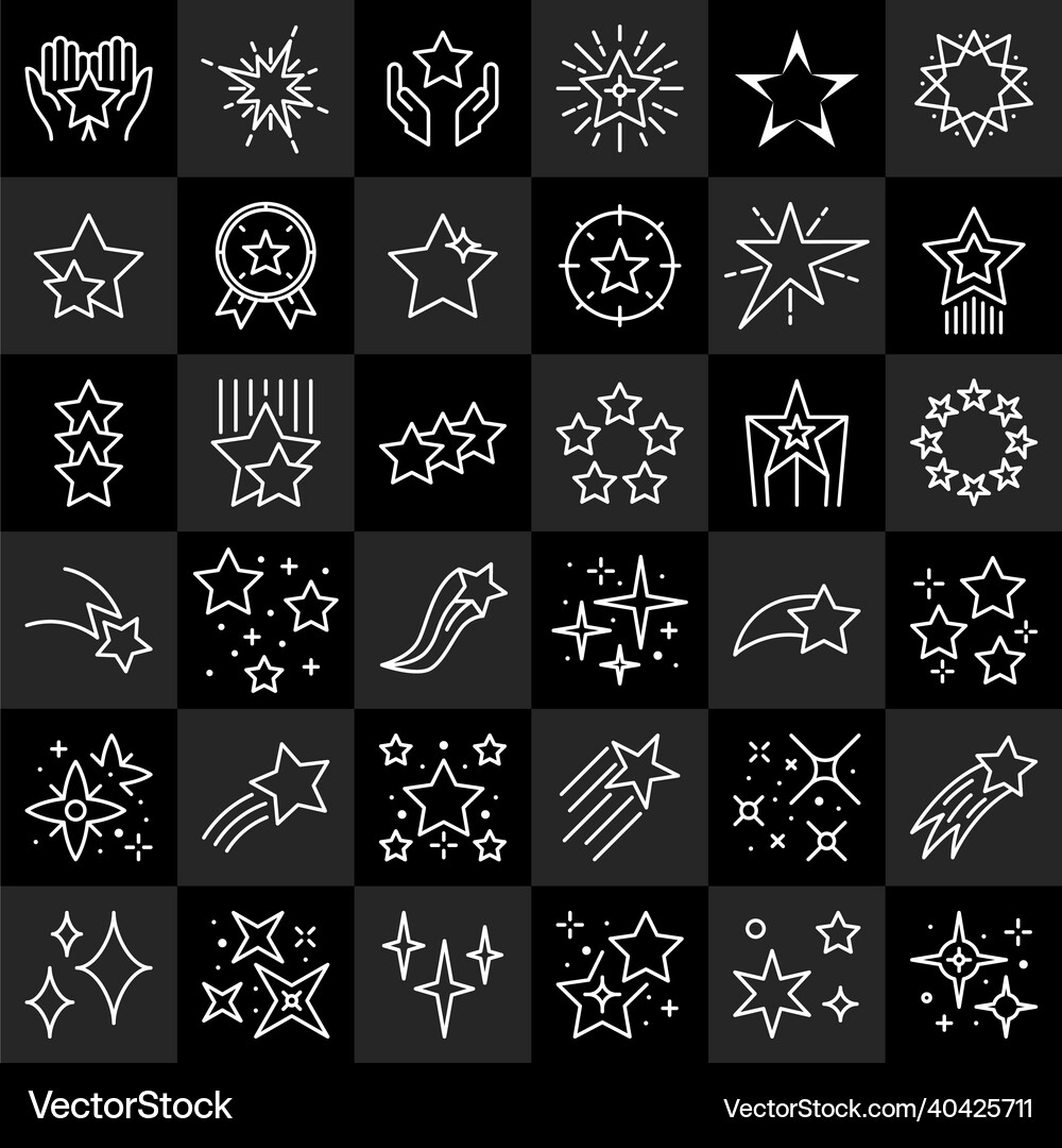 Stars symbol line icons Royalty Free Vector Image