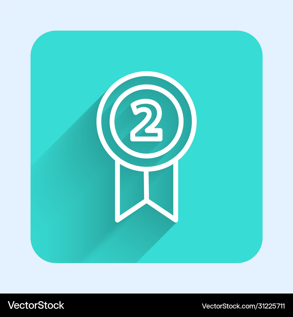 White line medal icon isolated with long shadow Vector Image