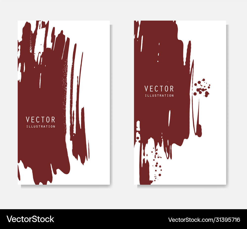 Abstract ink brush banners set with grunge effect Vector Image
