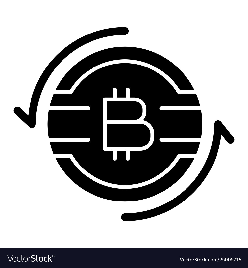 Bitcoin exchange solid icon cryptocurrency Vector Image