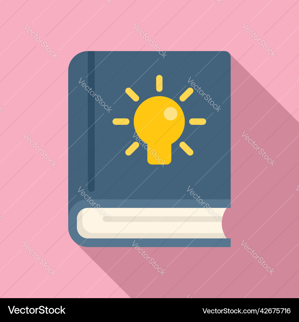 Book idea icon flat business solution Royalty Free Vector