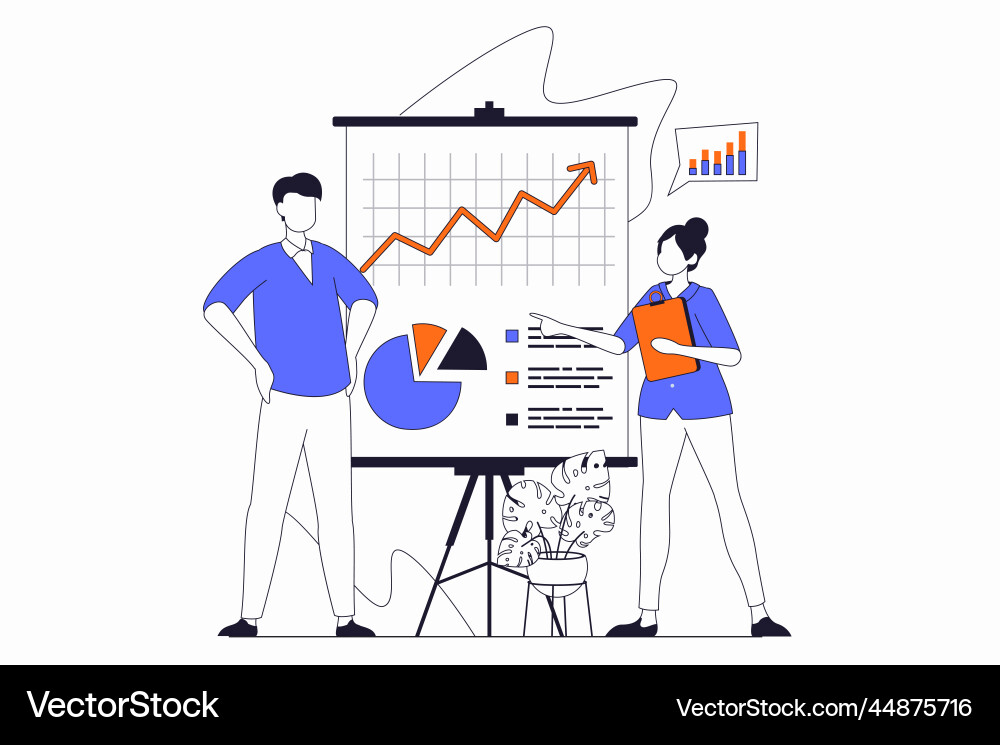 Business activities concept with people scene Vector Image