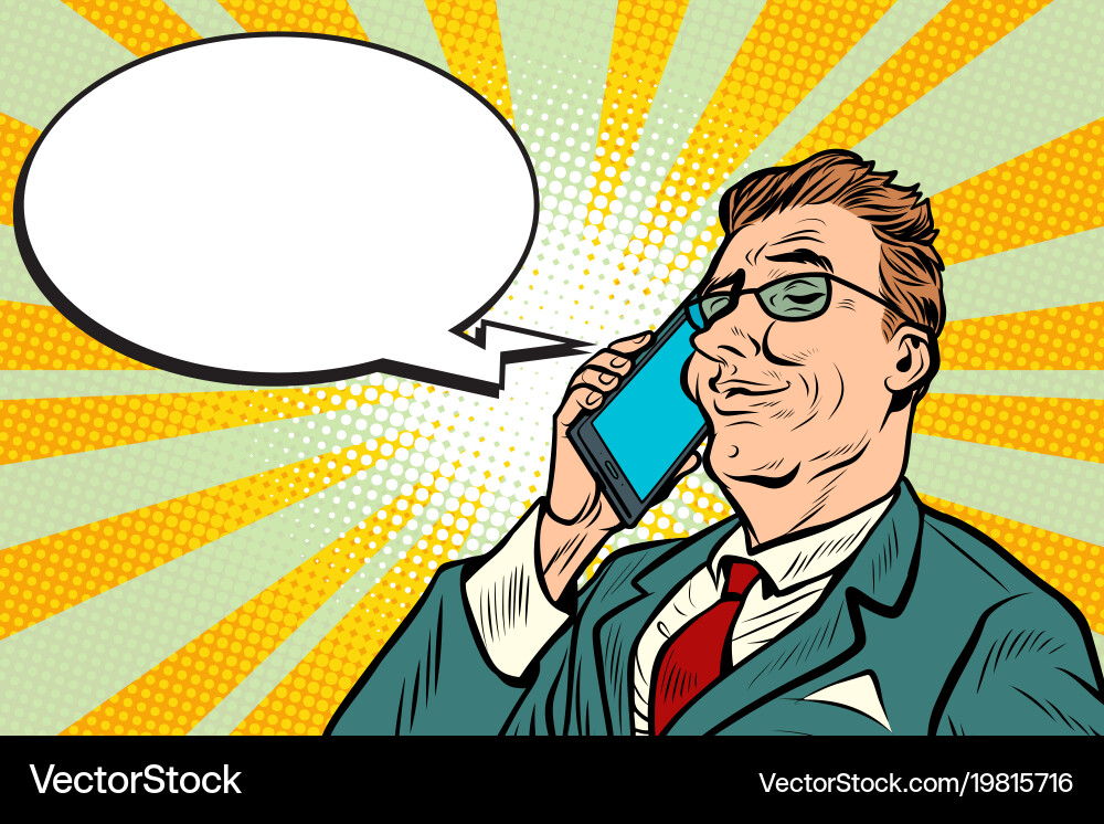 Businessman talking on the phone Royalty Free Vector Image