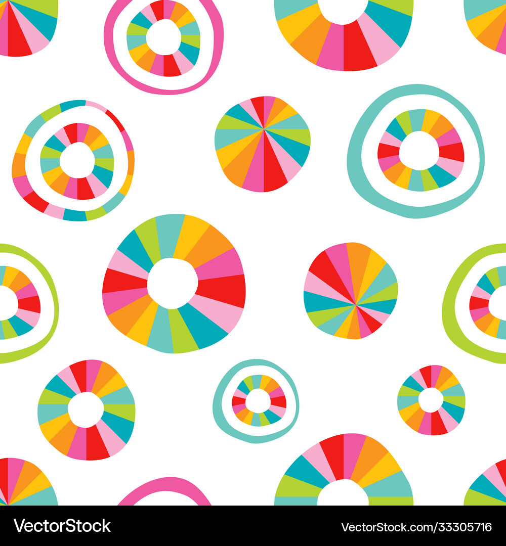 Children doodle hand drawn round circle color Vector Image