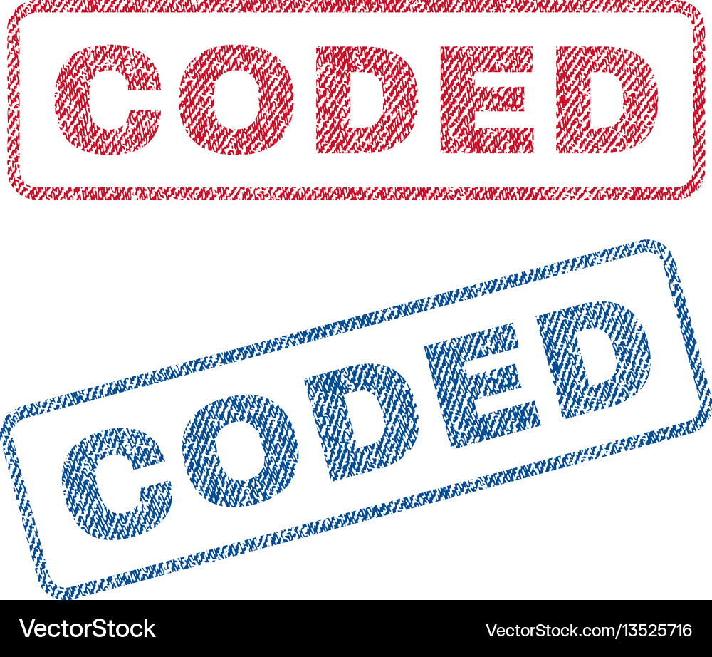 Coded textile stamps Royalty Free Vector Image