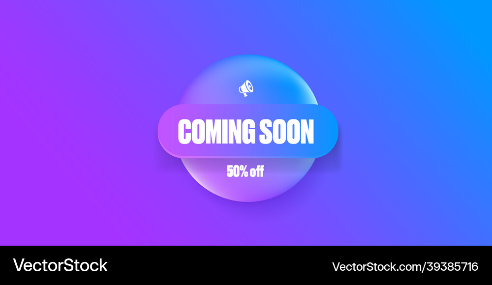 Coming soon banner or button on purple modern Vector Image
