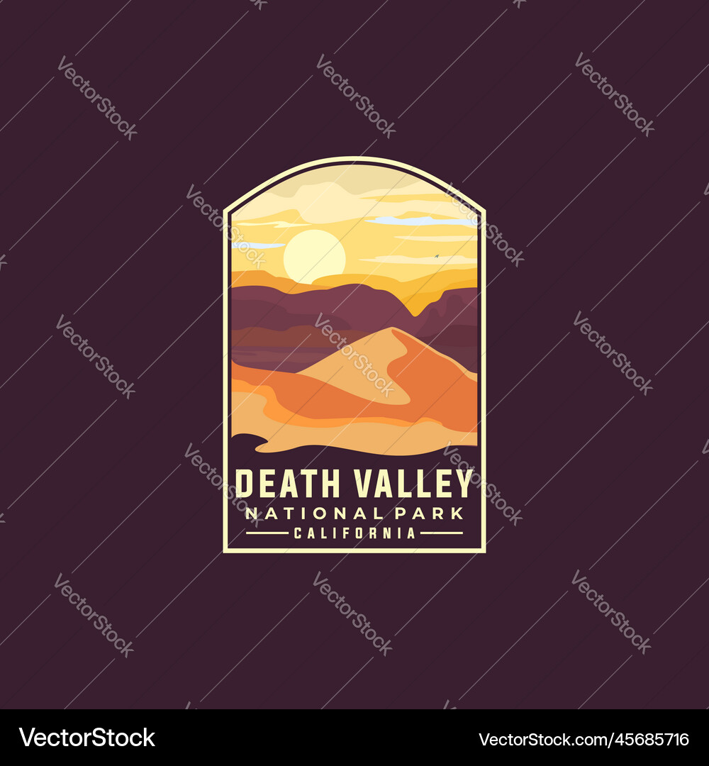 Death valley national park template Royalty Free Vector