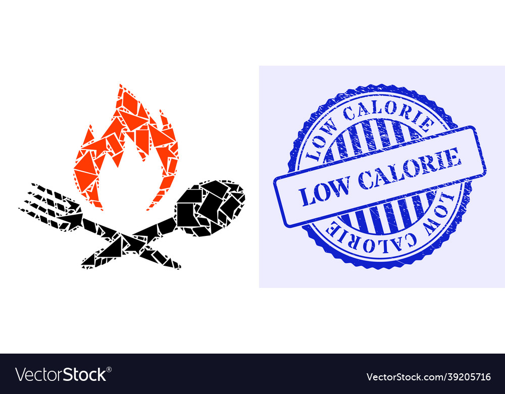 Debris mosaic hot food icon with low calorie Vector Image Debris mosaic hot food icon with low calorie Vector Image