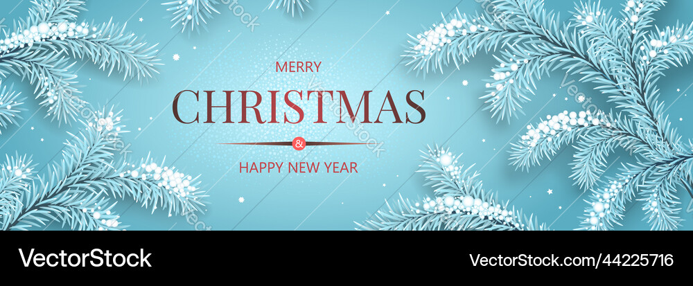 Horizontal banner with white christmas symbol Vector Image
