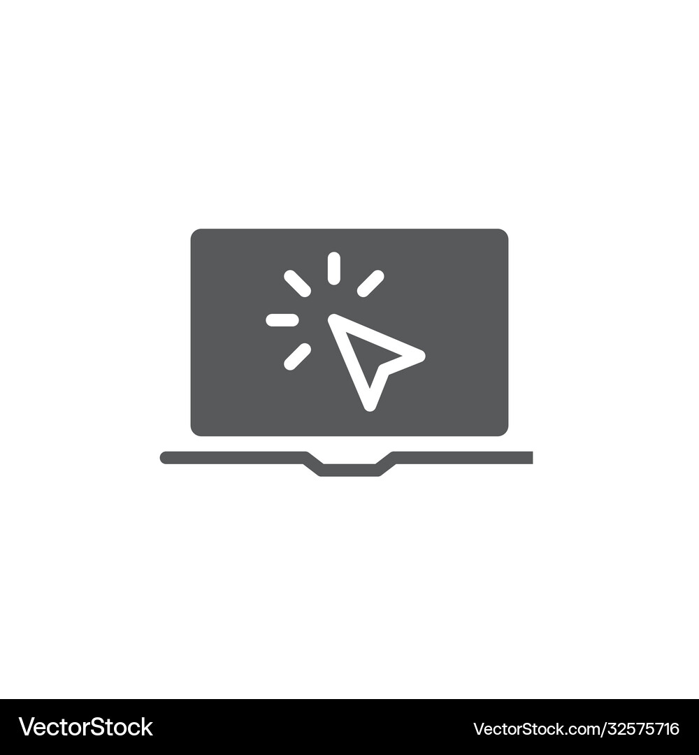 Laptop cursor click icon symbol isolated on white Vector Image