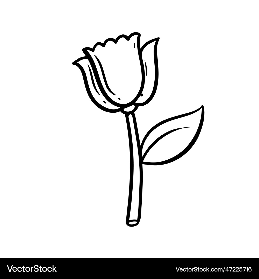Line art flower sign Royalty Free Vector Image