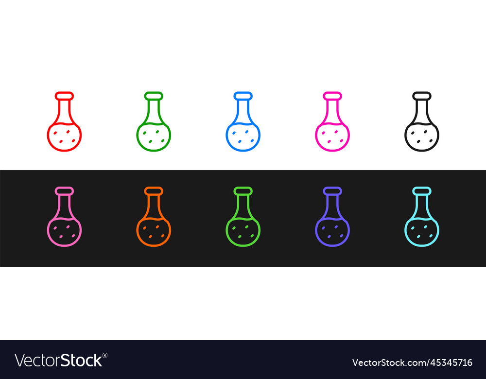 Set line test tube and flask chemical laboratory Vector Image Set line test tube and flask chemical laboratory Vector Image
