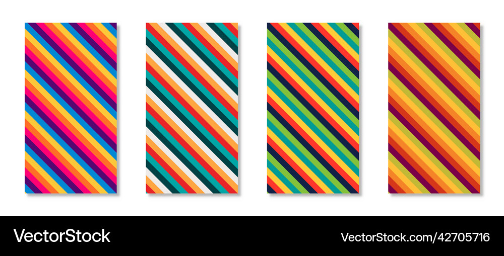 Set of abstract striped line background Royalty Free Vector