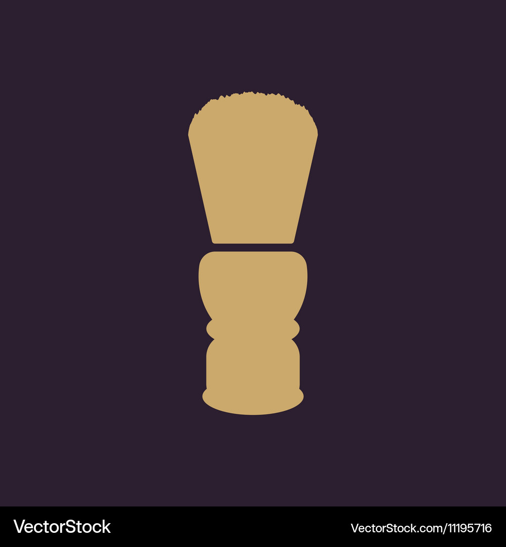 Shaving brush icon shaver symbol flat Royalty Free Vector