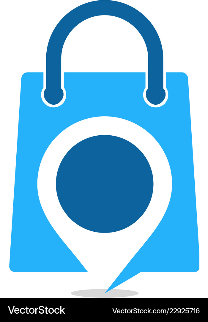 Shopping Point Icon - Location & Retail Vector Image
