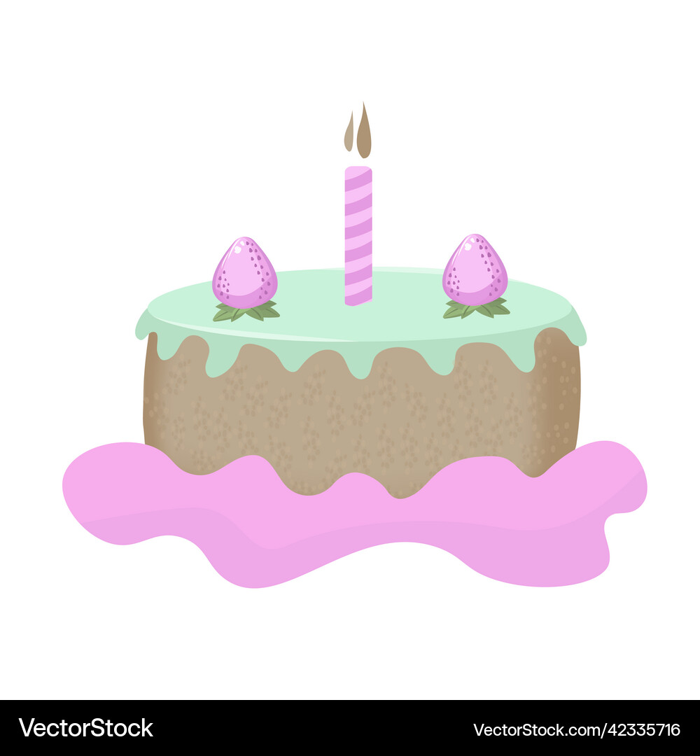 Strawberry Cake Royalty Free Vector Image Vectorstock