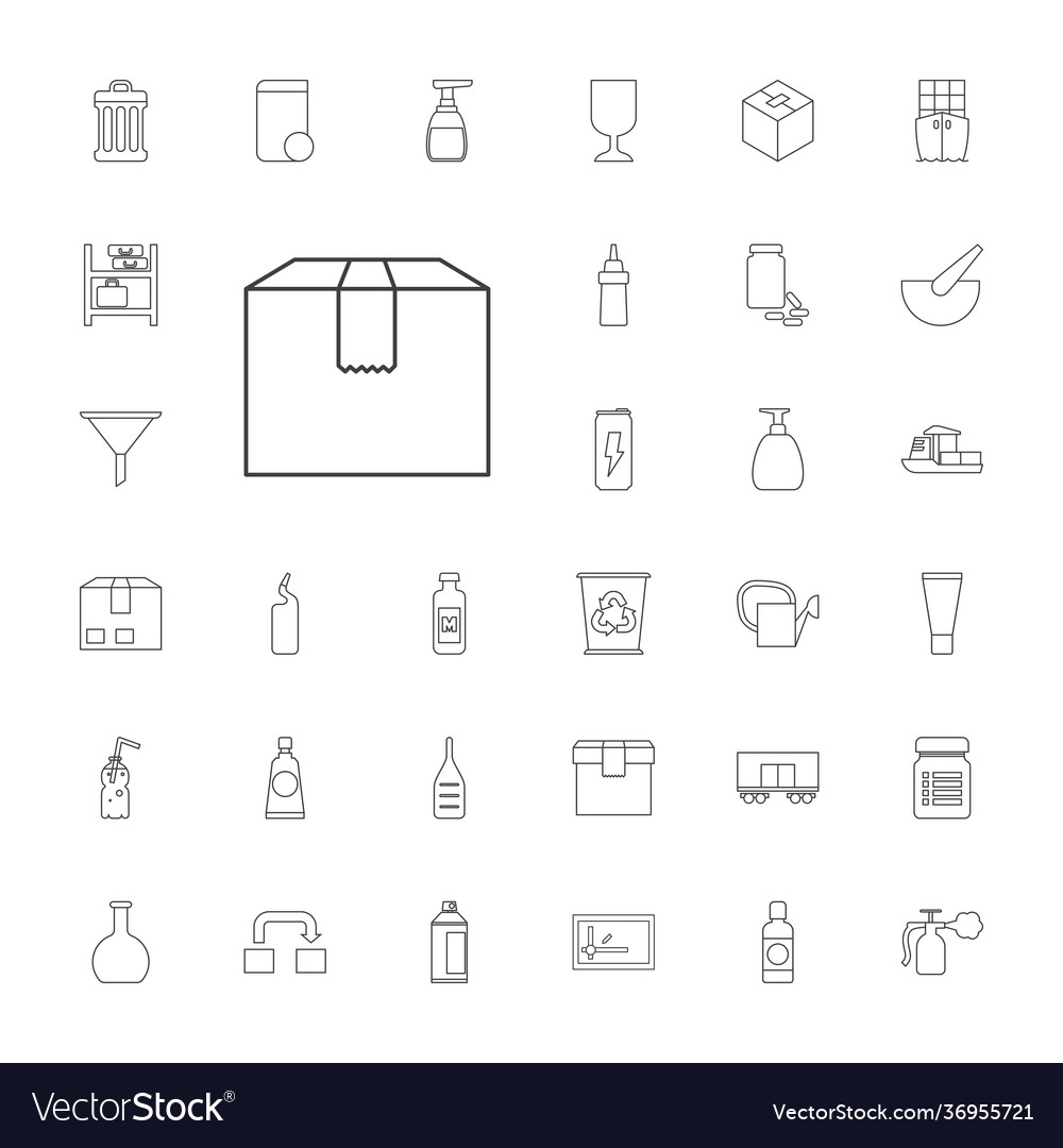 33 container icons Royalty Free Vector Image - VectorStock