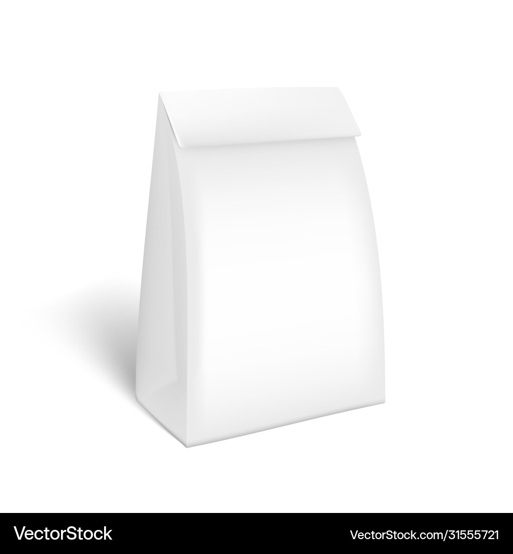 3d food bag isolated on white background Vector Image