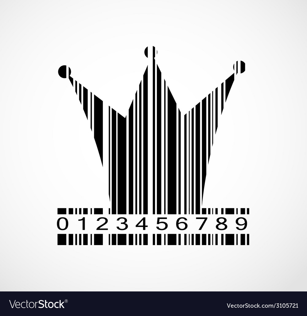 Barcode princess crown image Royalty Free Vector Image