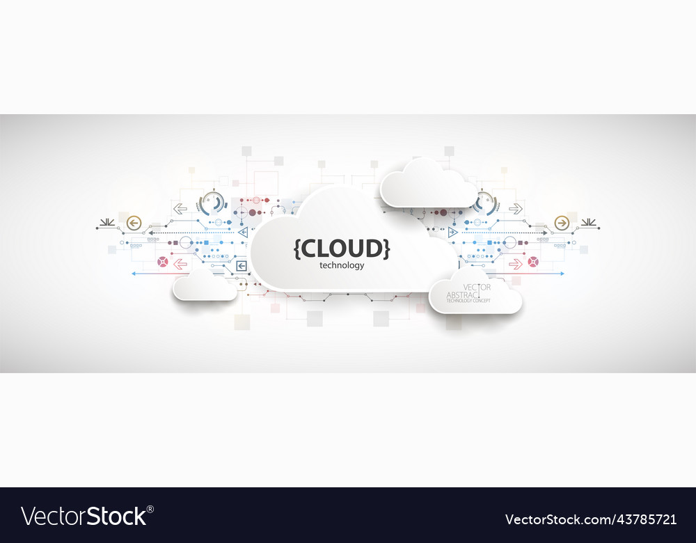Cloud storage technology integrated digital web Vector Image