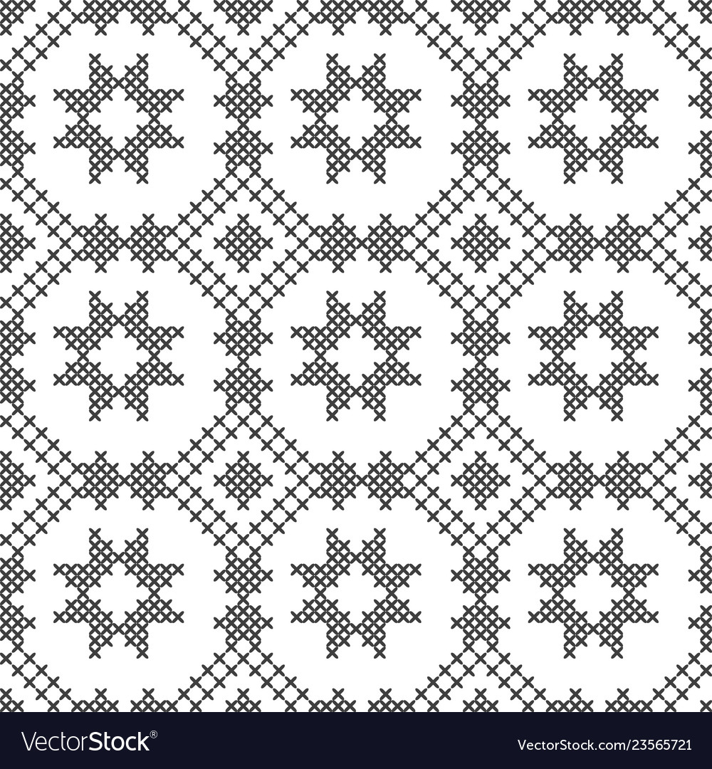 Cross stitch seamless decorative pattern Vector Image