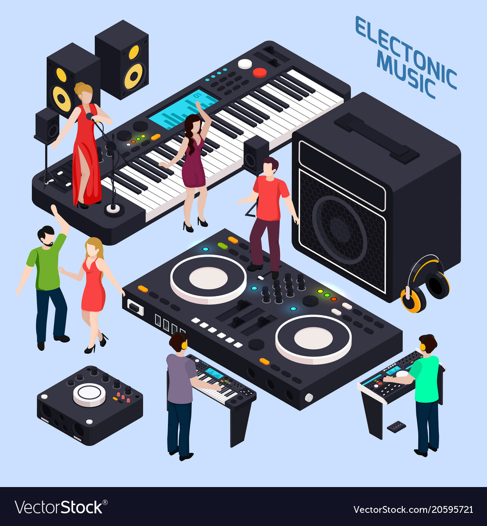 Electronic dance music composition Royalty Free Vector Image