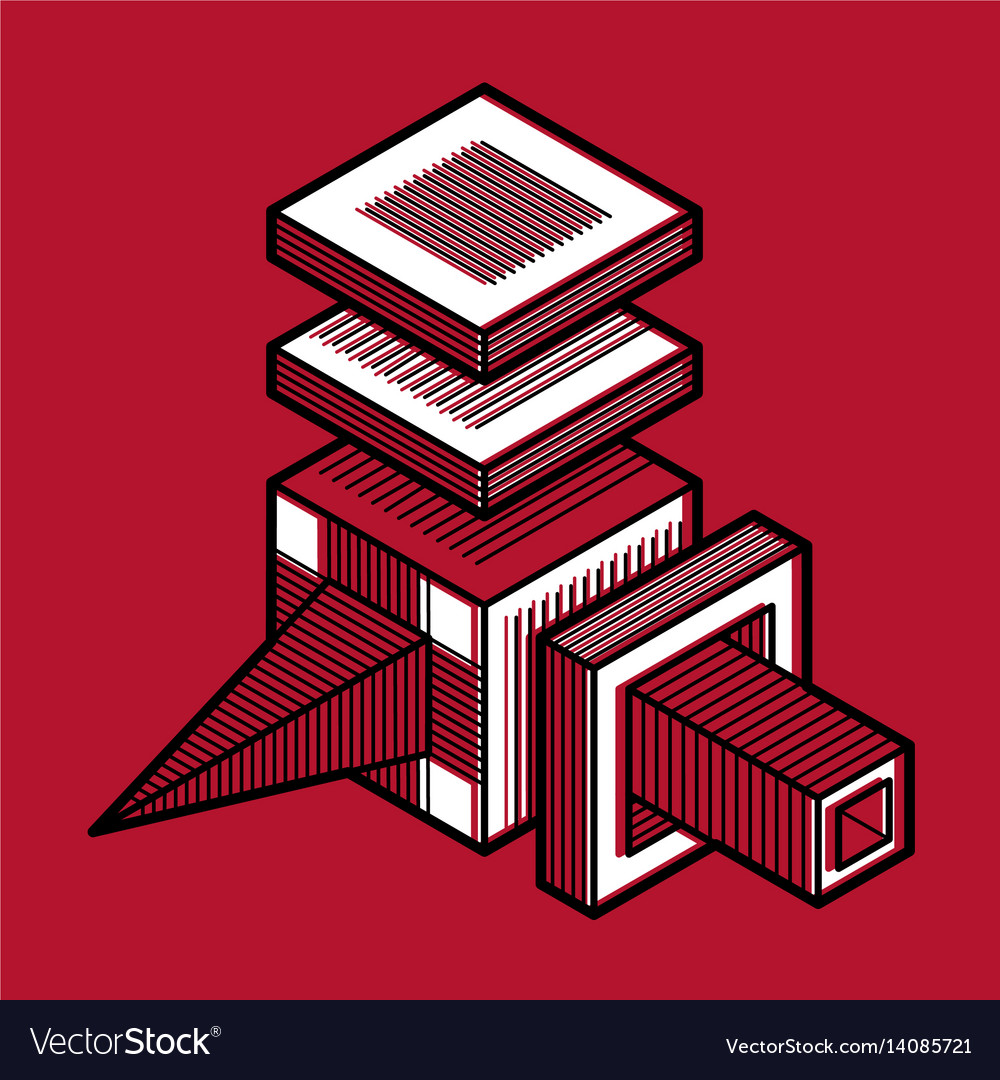 Engineering three-dimensional construction Vector Image