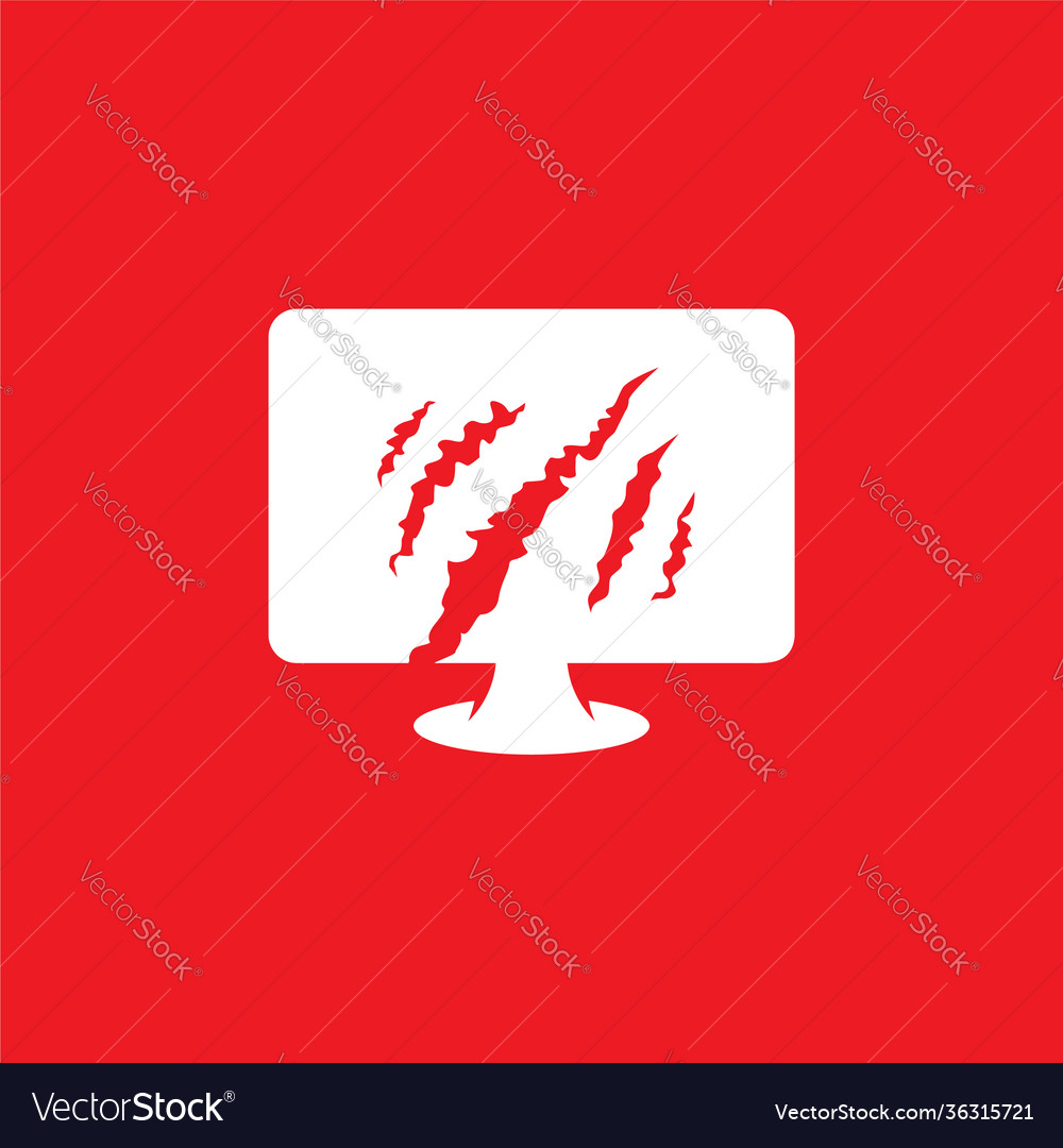 Flat designs beast computer logo template animals Vector Image