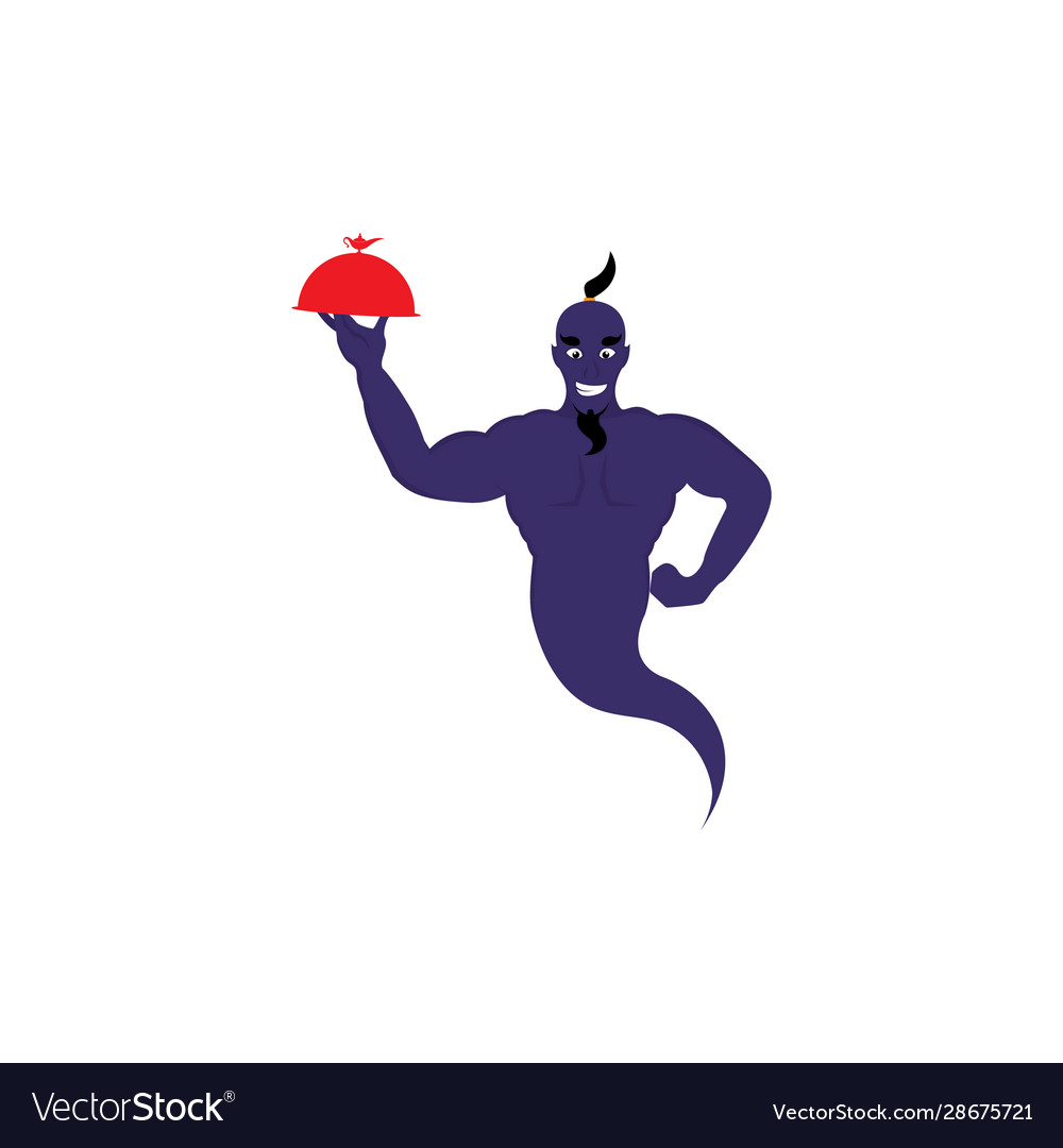 Genie mascot food logo design Royalty Free Vector Image