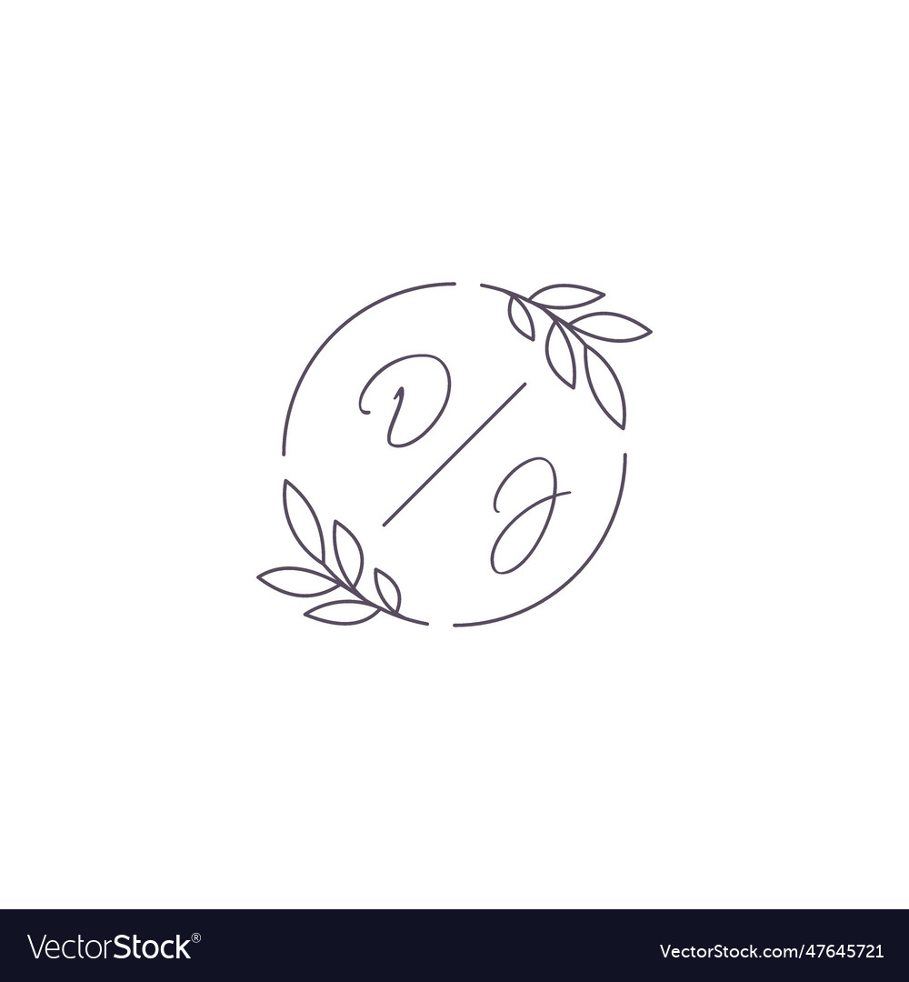 Initials dj monogram wedding logo with simple Vector Image