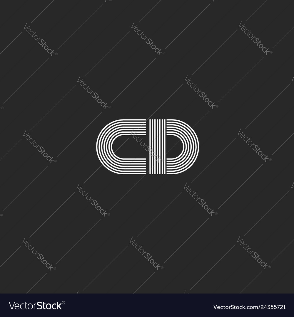 Initials monogram cd logo combination two capital Vector Image