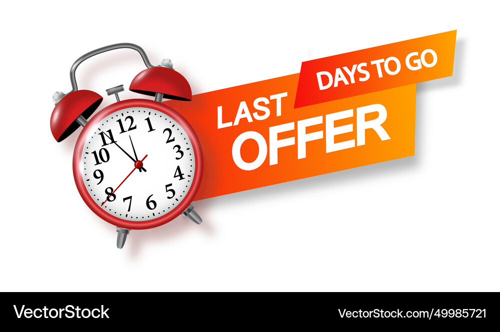 Last minute offer hot sale bright countdown Vector Image