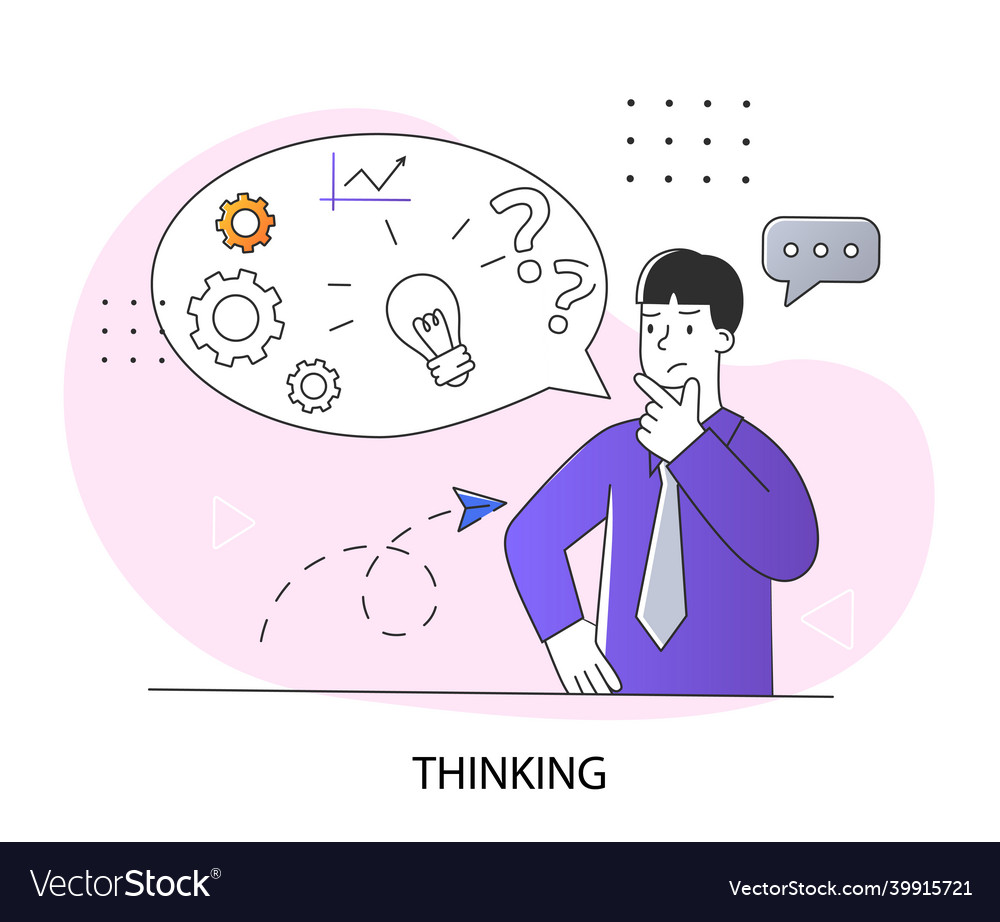 Man thinks concept Royalty Free Vector Image - VectorStock