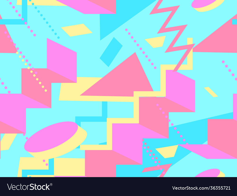 Memphis seamless pattern geometric elements Vector Image