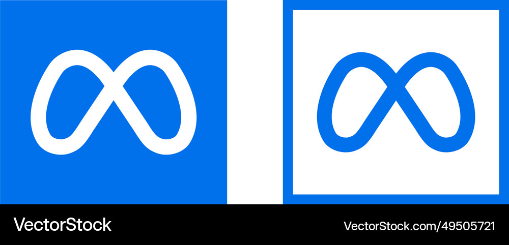 Meta by facebook logos set editorial social media Vector Image