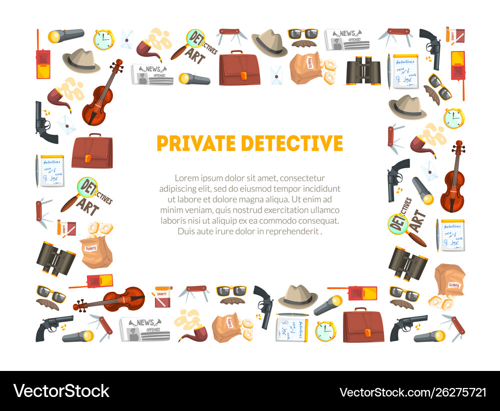Private detective banner template investigators Vector Image