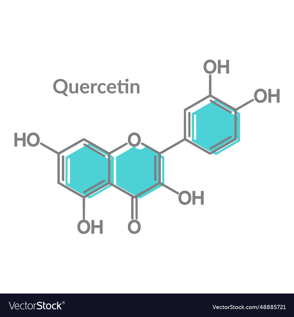 Quercetin Or Vitamin P Plant Flavonol From Vector Image