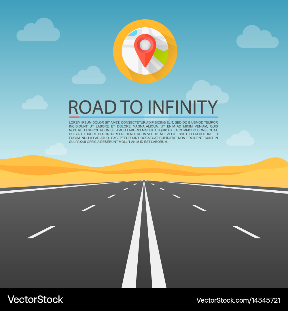 Road to infinity highway road in the desert Vector Image